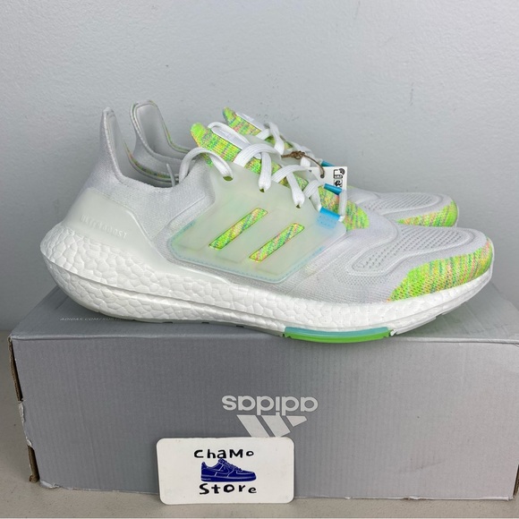adidas | Shoes | Adidas Ultraboost 22 White Green Running Shoes Gx593 ...
